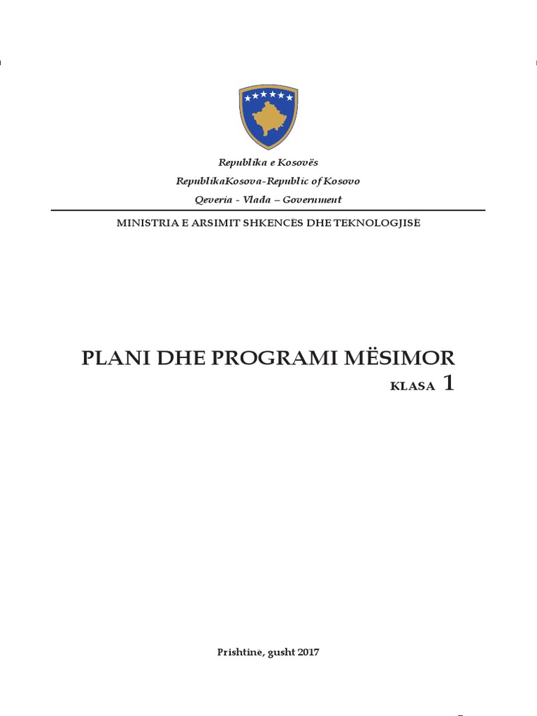 Klasa 1 Plani Dhe Programi Mesimor KL 1 | PDF