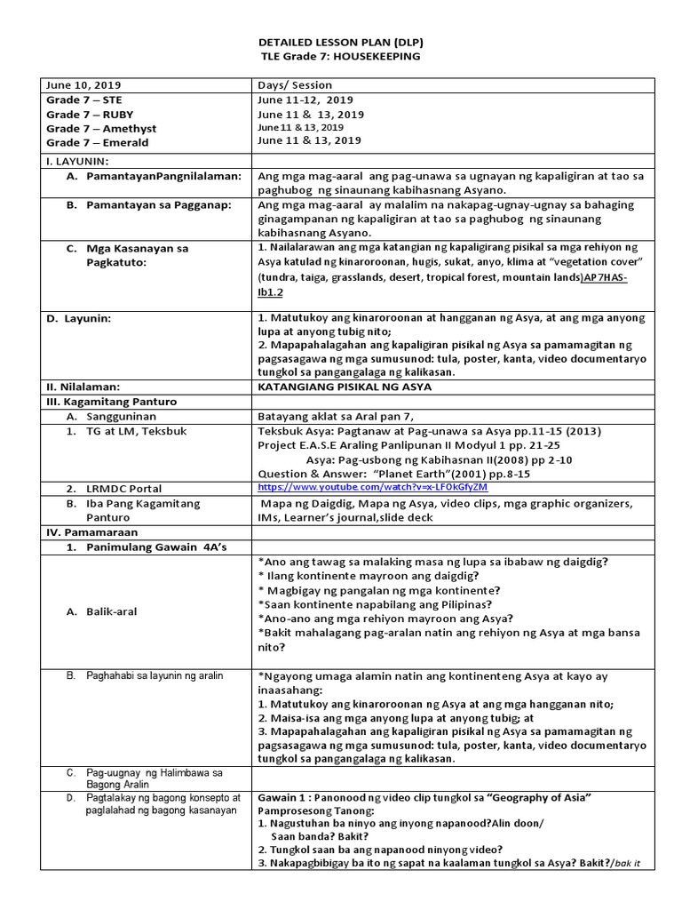 DLP - Ap Grade 7, Lesson 2x | PDF