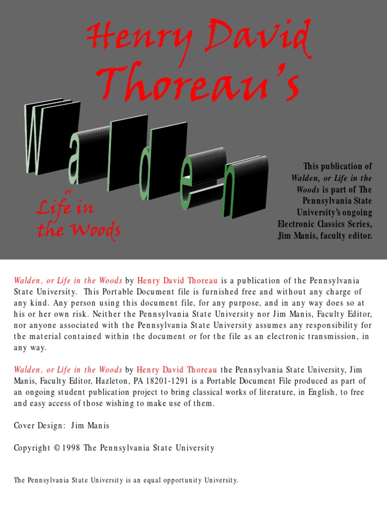 Henry David Thoreau - Walden | PDF | Walden | Clothing