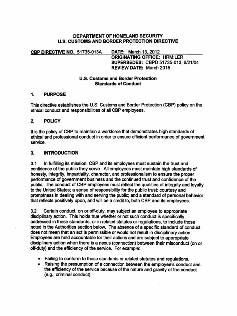 CBP Code of Conduct | PDF