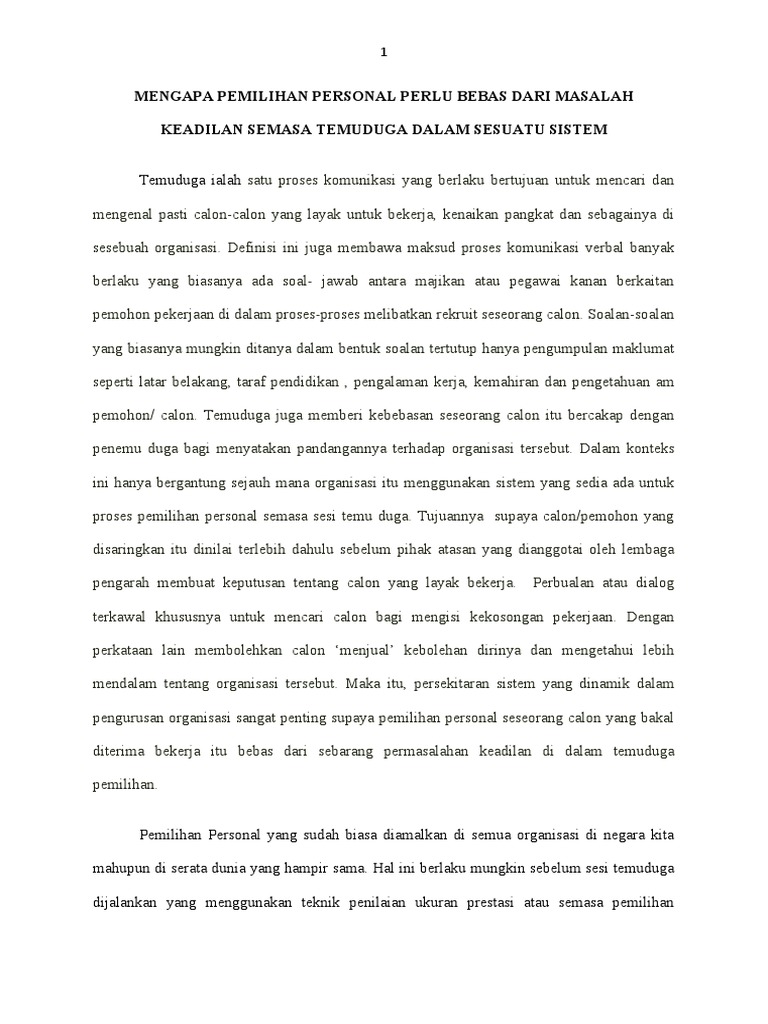 Keadilan dalam Proses Temuduga | PDF | Pengembangan Diri