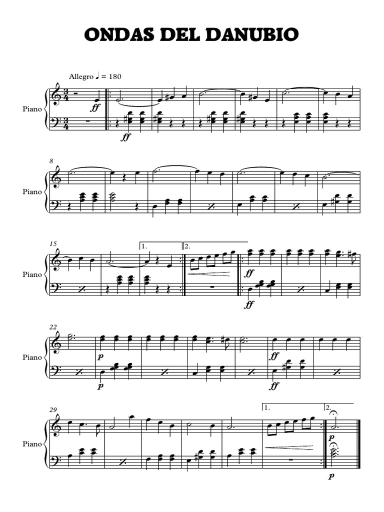 ONDAS DEL DANUBIO - Partitura Completa | PDF