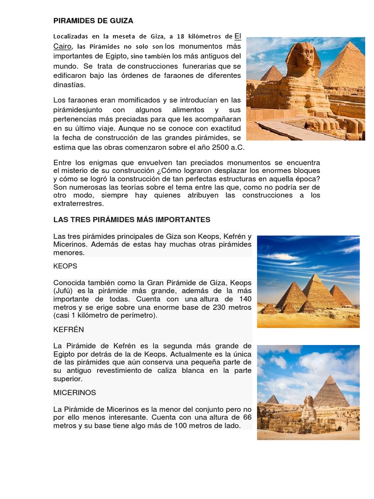 Características de las Pirámides de Giza | PDF | Arte