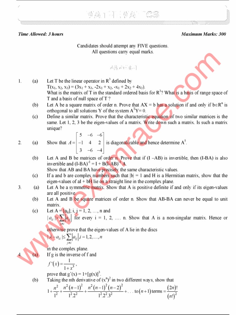 UPSC Maths Optional Question Paper 2023 | PDF | Rotation Around A Fixed ...