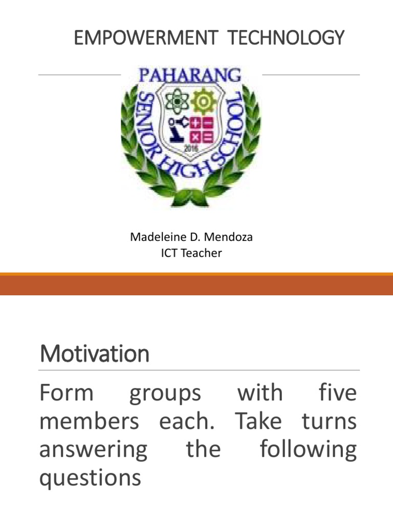 Week2 Lesson1 Empowermenttechnology 161103003208.output | PDF ...