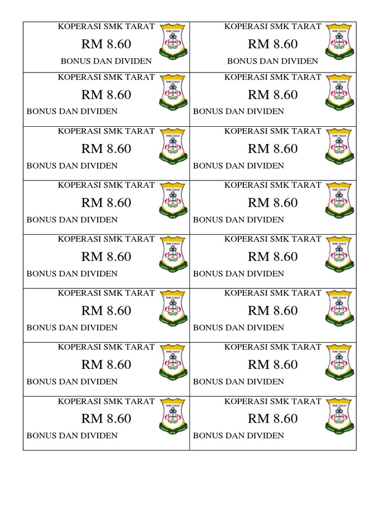 Koperasi SMK Tarat | PDF