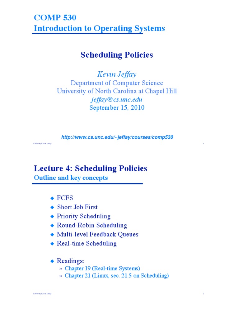 4 Scheduling Policies | PDF | Scheduling (Computing) | Concurrency (Computer Science)