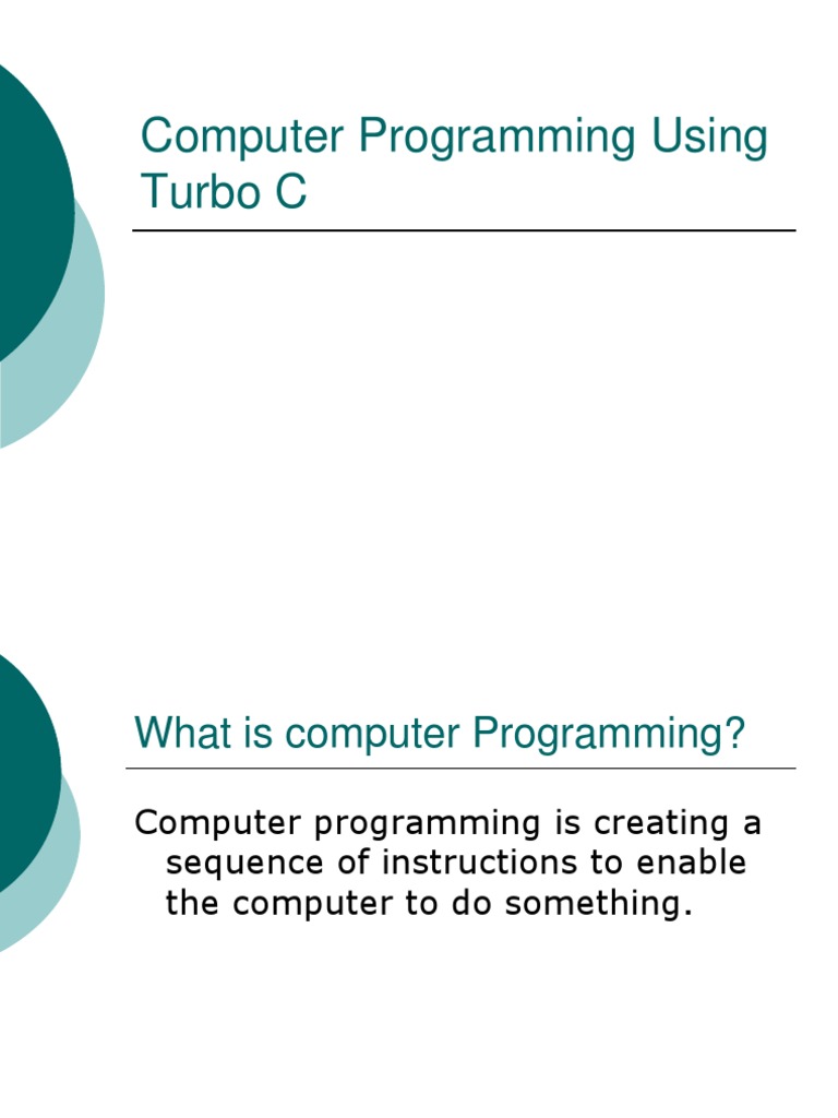 Turbo C Programming Basics Guide | PDF | Control Flow | C (Programming Language)