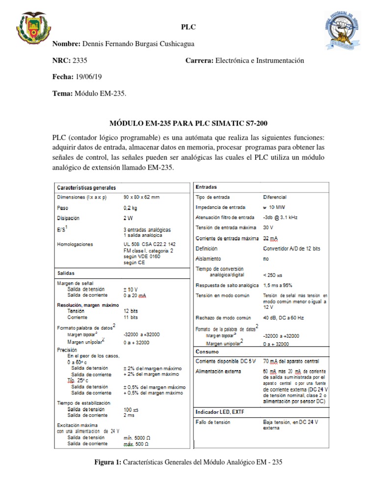 PLC Modulo em 235 | Descargar gratis PDF | Controlador lógico ...