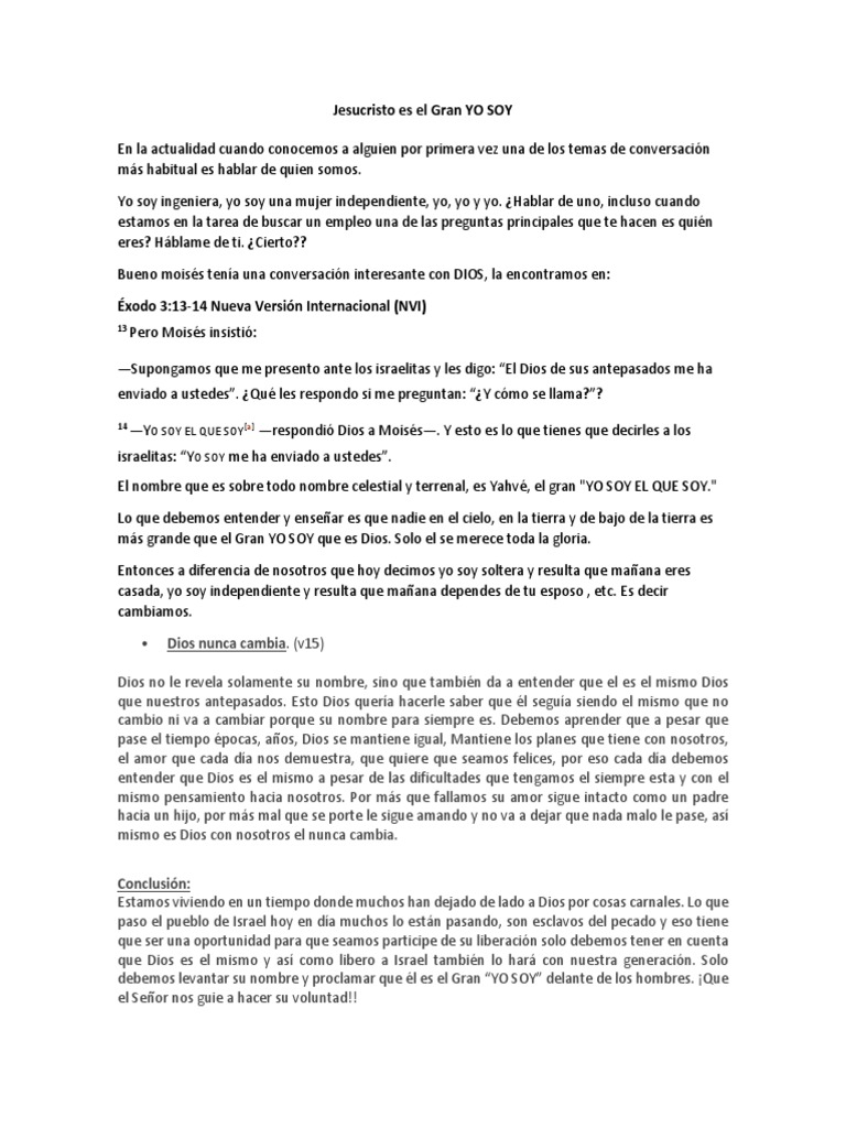 Jesucristo: El Gran YO SOY y sus Declaraciones | PDF | Pecado | Salvación