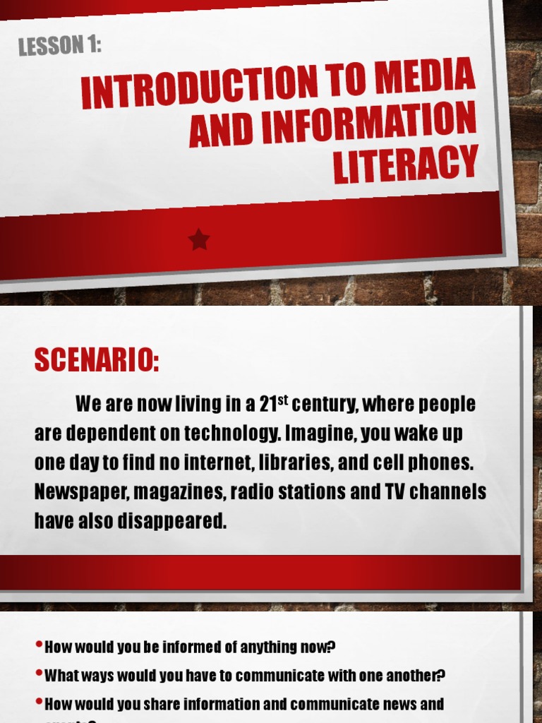 Lesson 1 PPT in MIL | PDF | Mass Media | Information Literacy