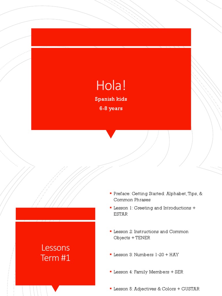 Hola!: Spanish Kids 6-8 Years | PDF