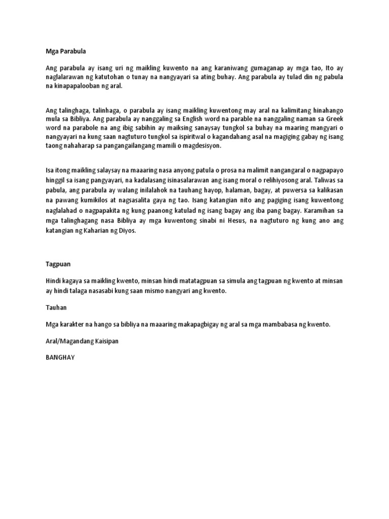 Mga Parabula | PDF