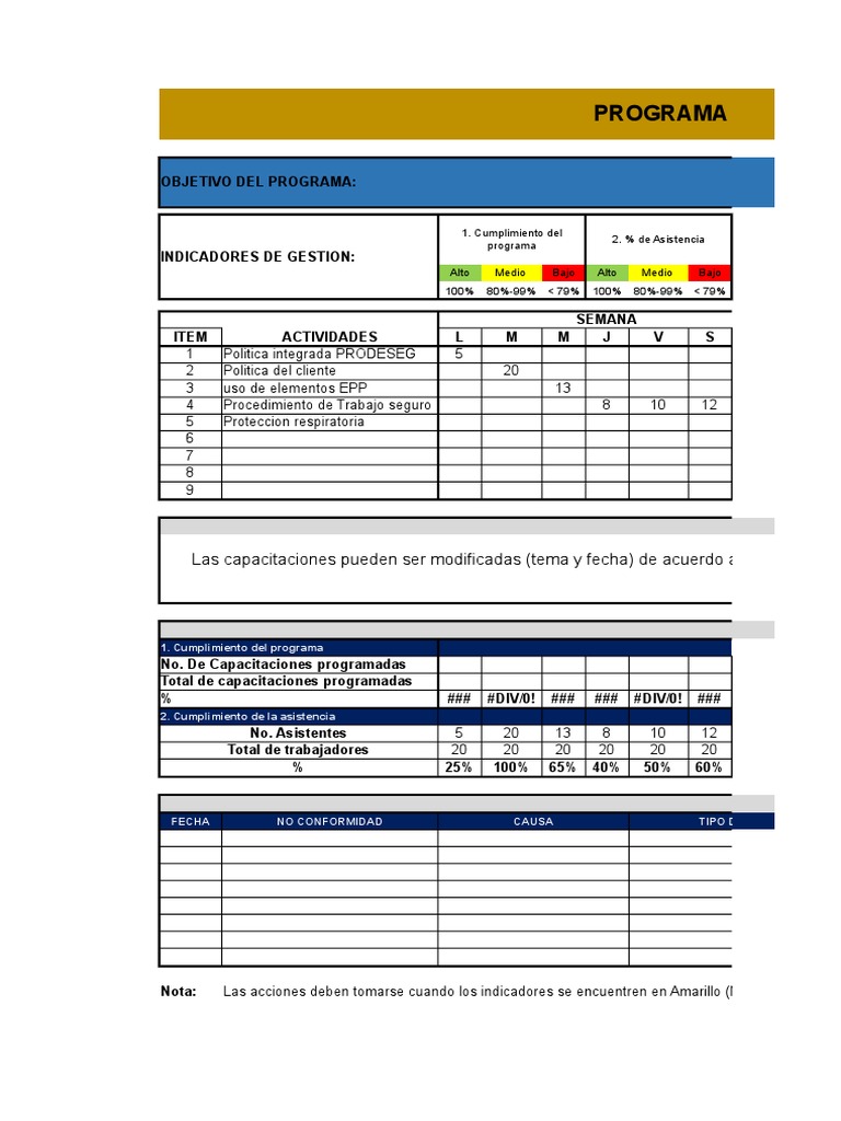 Programa de Charlas Diarias y Capacitaciones | PDF | Business