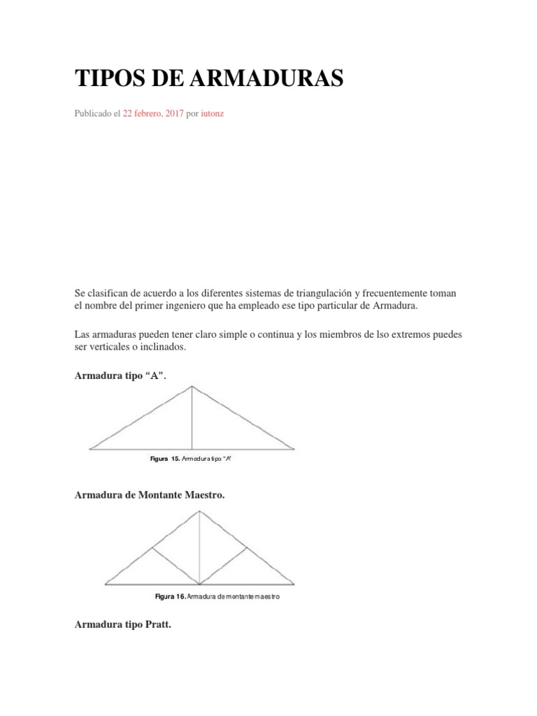 Tipos de Armaduras | PDF | Braguero | Acero