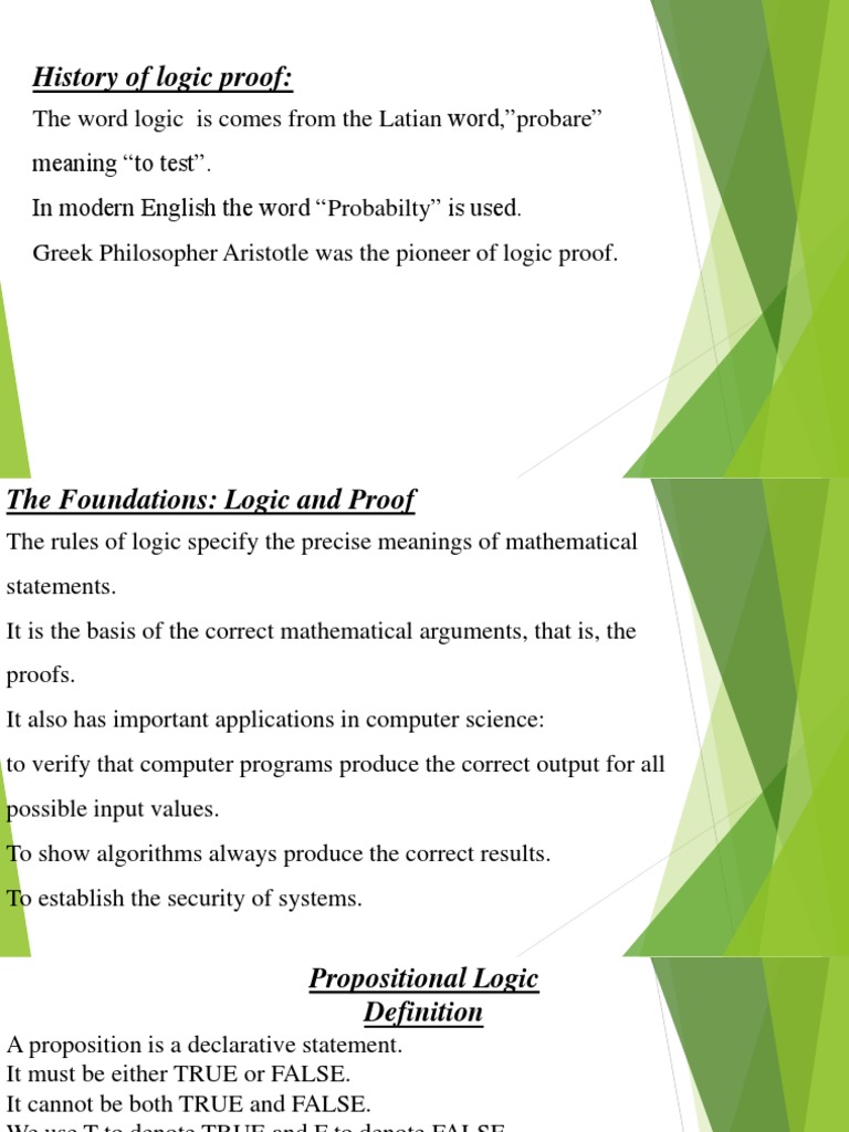 Overview of Logic Proofs and Operators | PDF | Teaching Methods & Materials