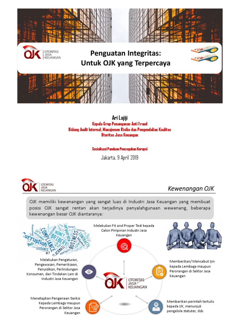 Sosialisasi Panduan Korupsi 9 April 2019-Ojk PDF | PDF