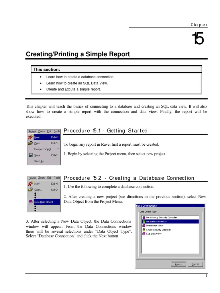 Creating/Printing A Simple Report: This Section | PDF | Sql | Databases