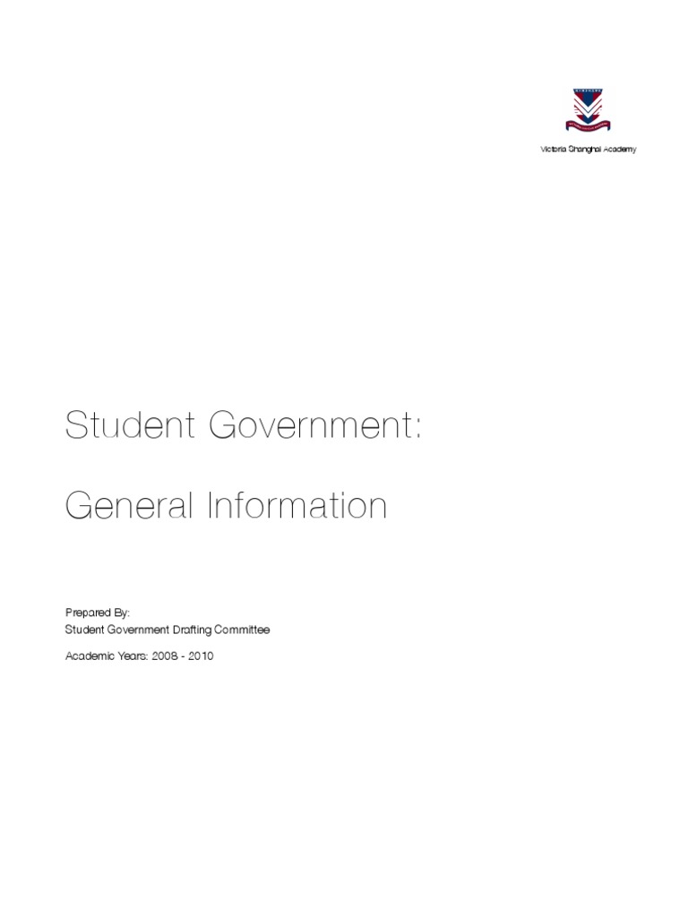 Student Government: General Information: Prepared By: Student ...