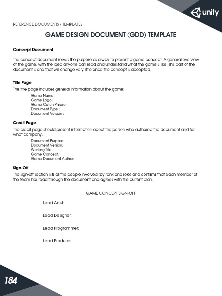 Unity GDD Template | PDF | User Interface | Game Design Unity GDD Template | PDF | User Interface | Game Design