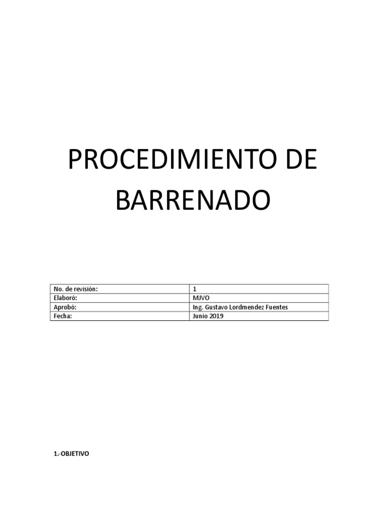 Procedimiento de Barrenado | PDF | Perforar | Herramientas