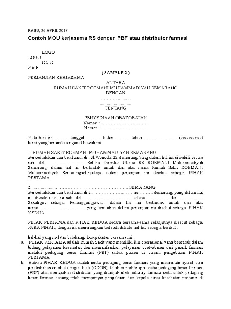 Mou Kerjasama Apotek | PDF