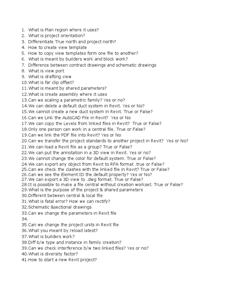 Final Revit Questions | PDF | Autodesk Revit | Computing