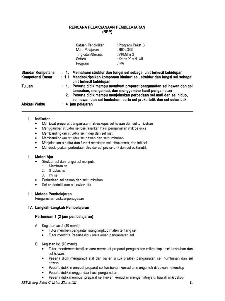 03.RPP Biologi | PDF