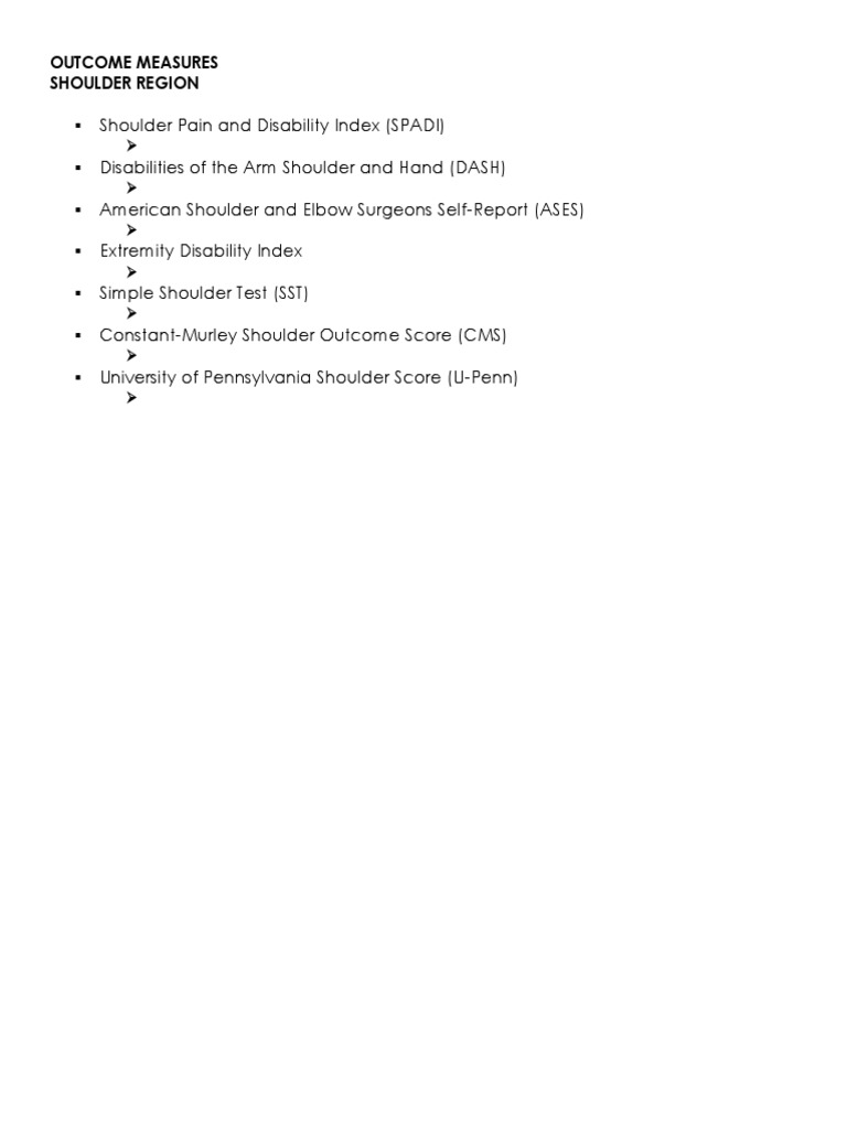 Outcome Measures | PDF
