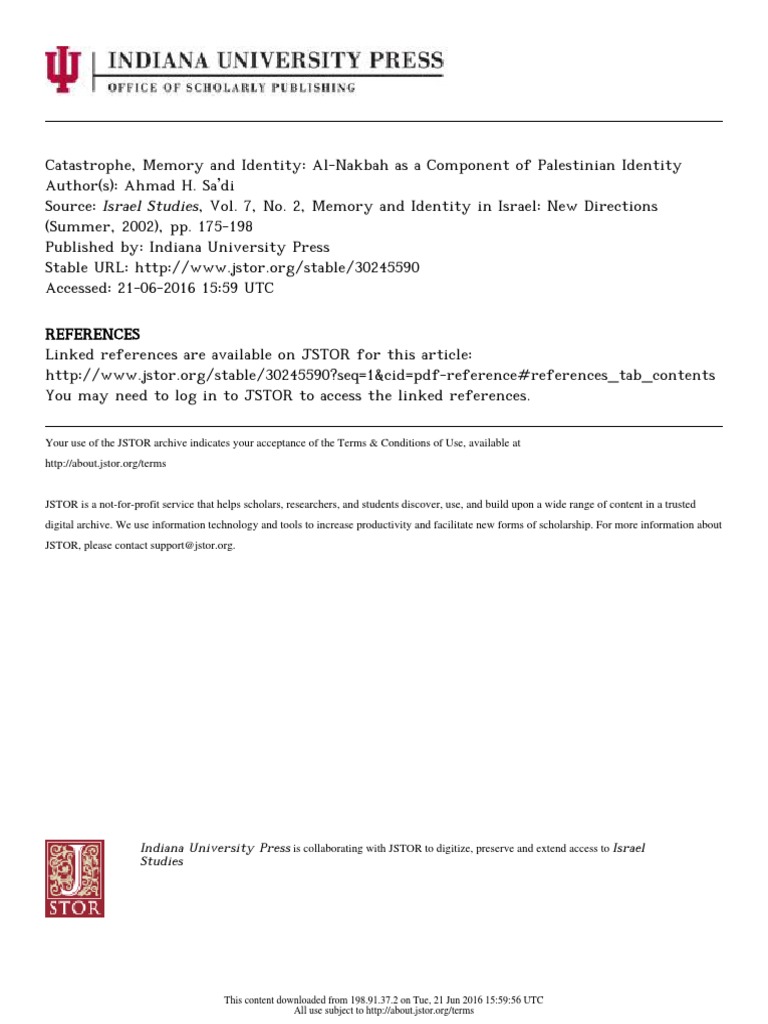 Palestinian National Identity | PDF | Palestinians | Palestine ...