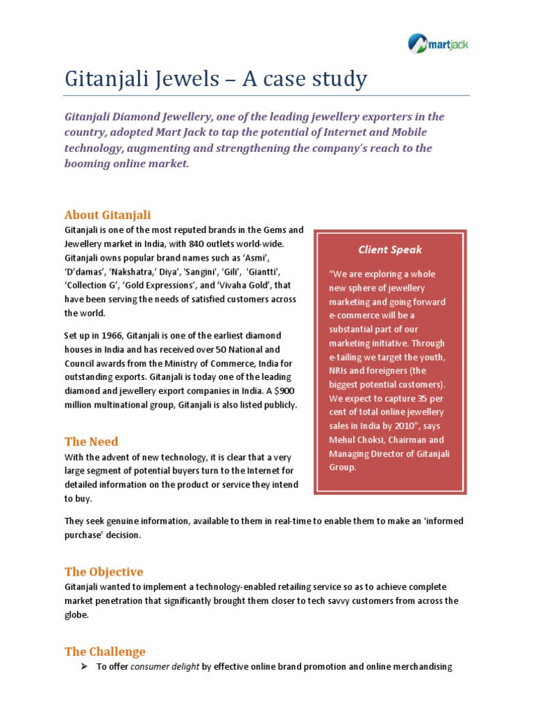 Gitanjali Jewels - A Case Study | PDF | Retail | Brand