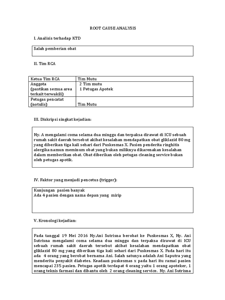 Contoh Form Fmea Dan Rca Fix | PDF