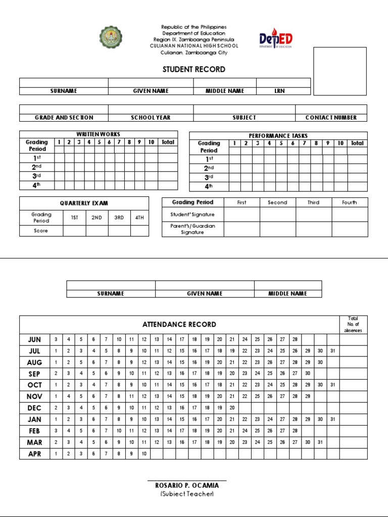 Student Record | PDF
