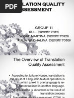 Assessment Rubric For Translation | PDF | Reading Comprehension | Grammar