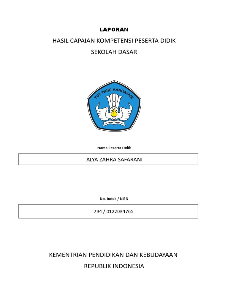 Contoh Raport k13 | PDF