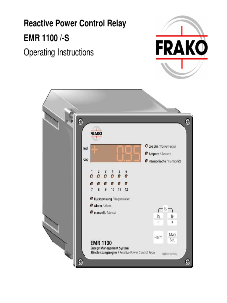 Operating Instructions: Reactive Power Control Relay EMR 1100 /-S | PDF ...