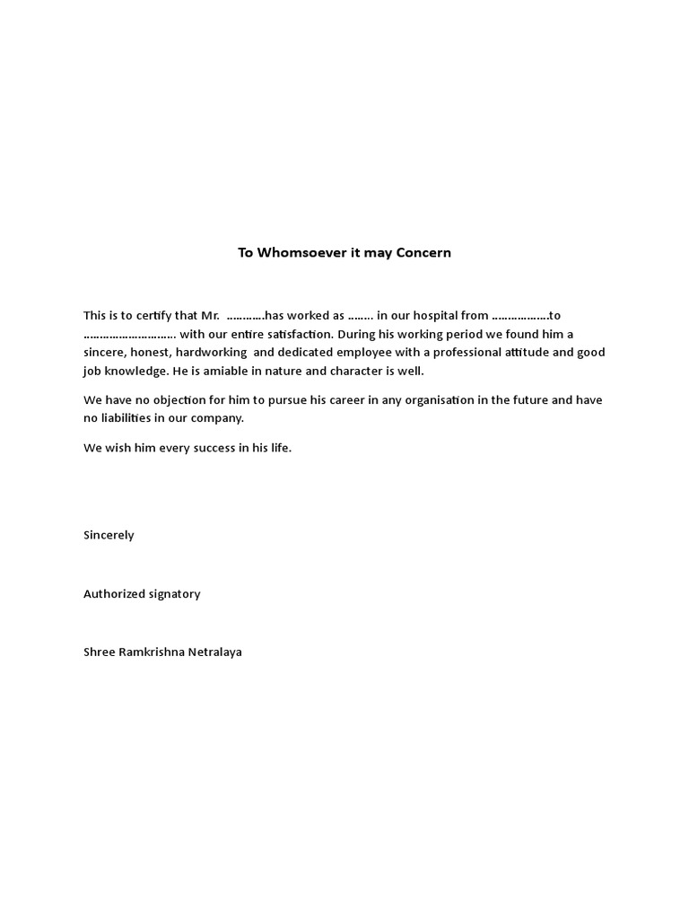 Experience Letter Format | PDF