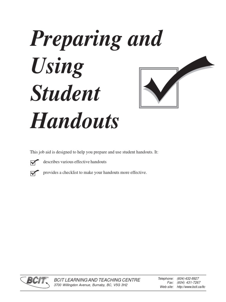 Preparing and Using Student Handouts | PDF | Graphics | Communication