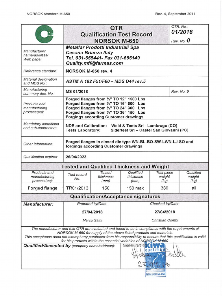 Norsok MDS D44 PDF | PDF