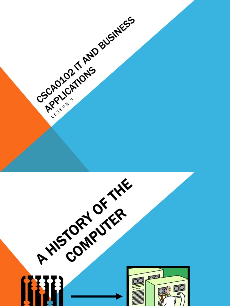 Csca0102 Lesson 3 A History of The Computer | PDF | Personal Computers ...
