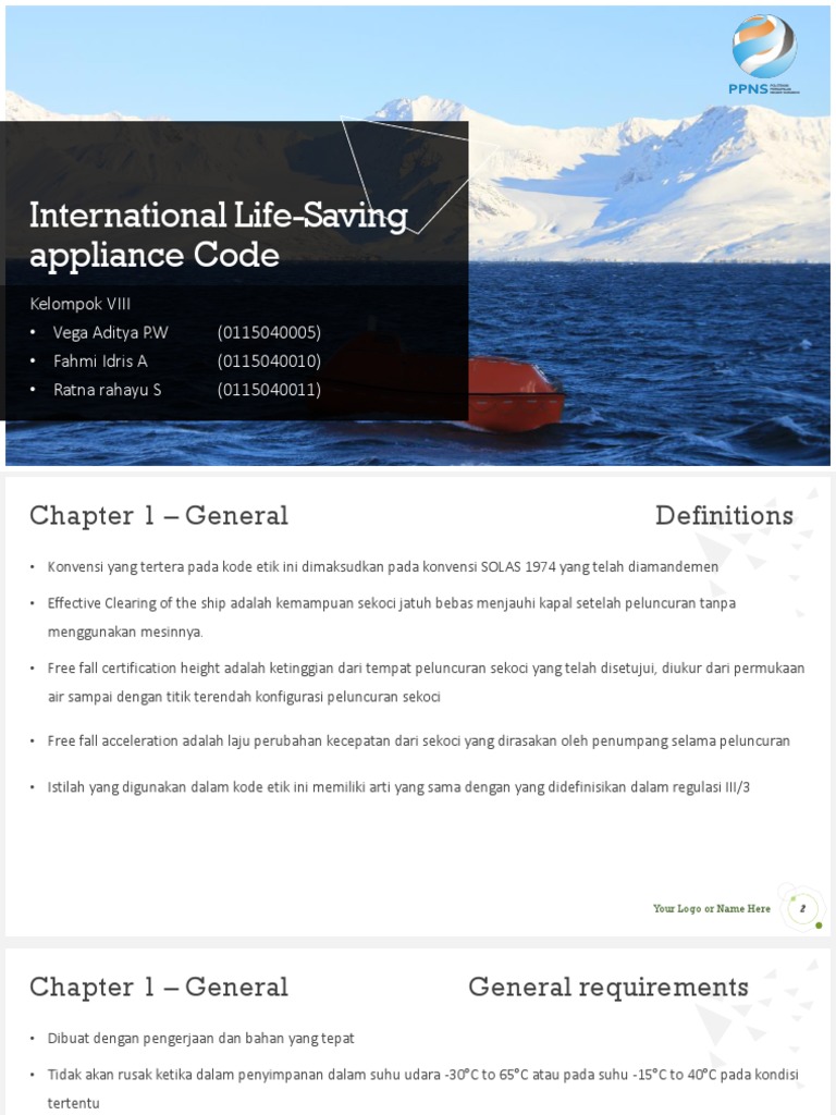 International Life-Saving Appliance Code | PDF