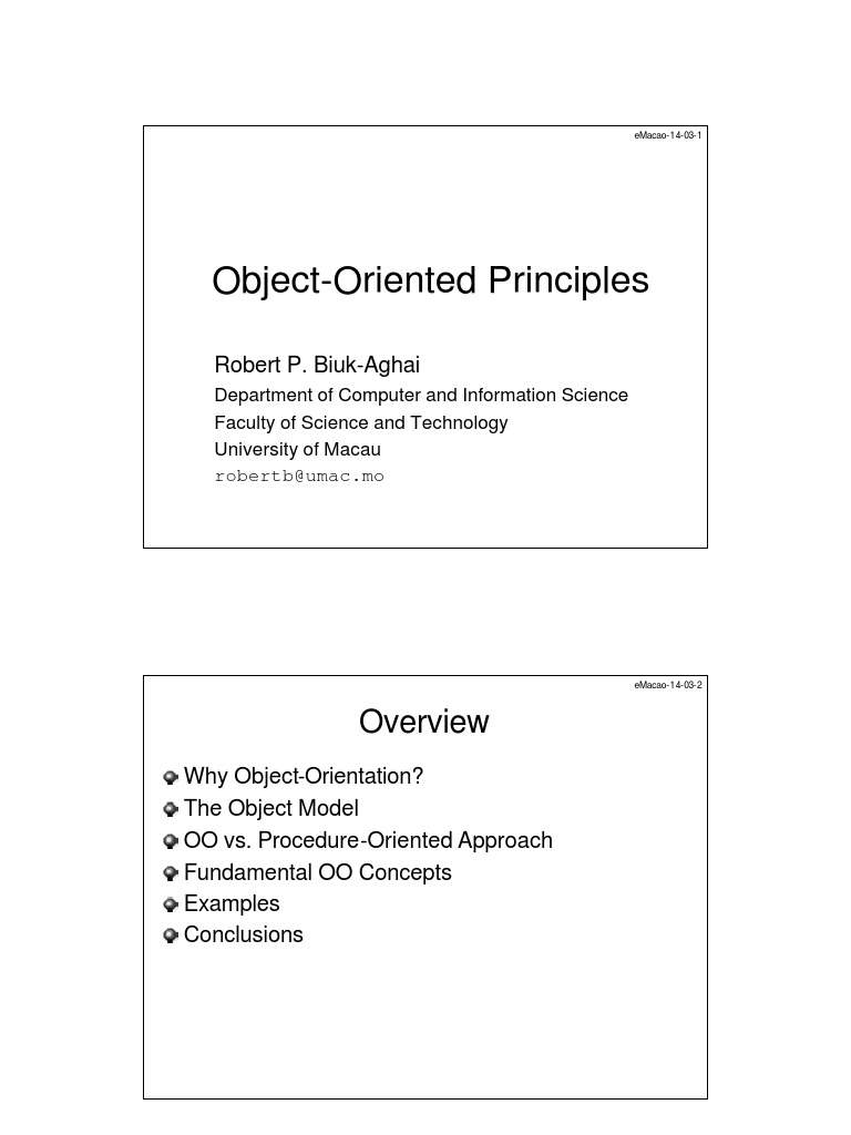 Object Oriented Principles Pdf Object Oriented Programming Class Computer Programming