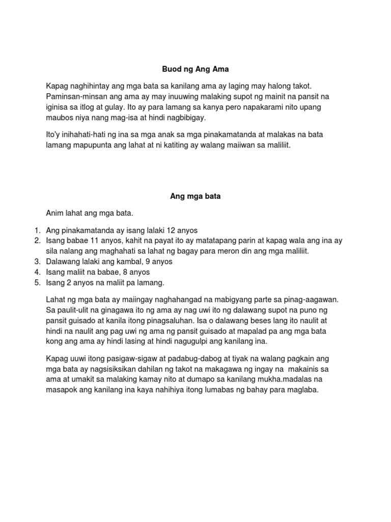 Buod NG Ang Ama | PDF