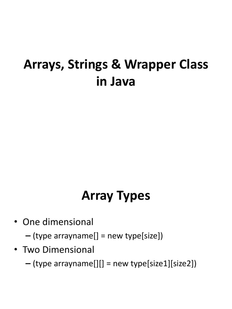 Arrays And Strings In Java Pdf Array Data Structure Data Type 1286