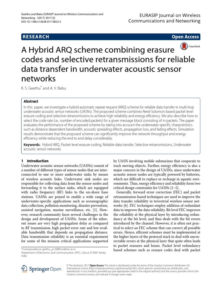 Hybrid ARQ Schemens in UW | PDF | Error Detection And Correction | Transmission Control Protocol