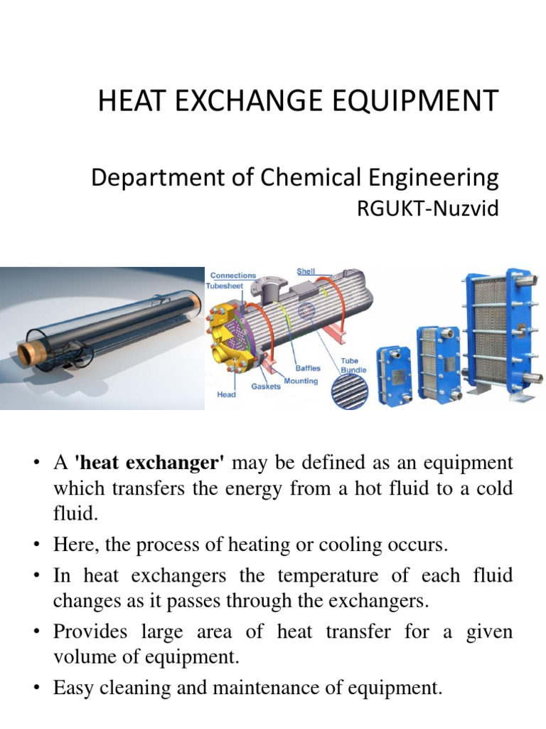 Heat Exchange Equipment: Department of Chemical Engineering | PDF ...