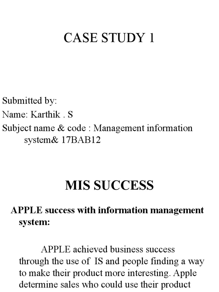 Apple's Success with MIS Case Study 1 | PDF