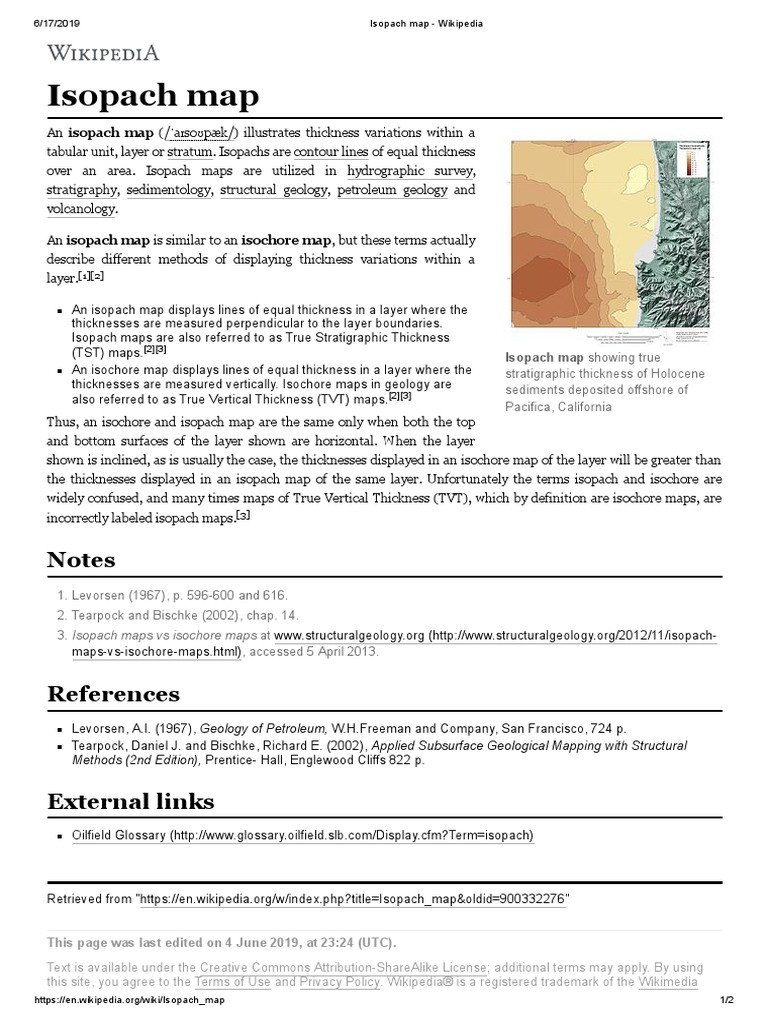 Isopach Map - Wikipedia | PDF | Earth Sciences | Geology