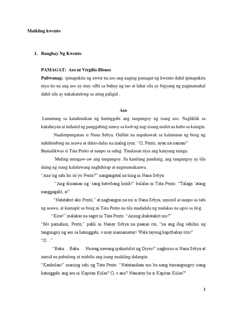 Banghay NG Kwento | PDF