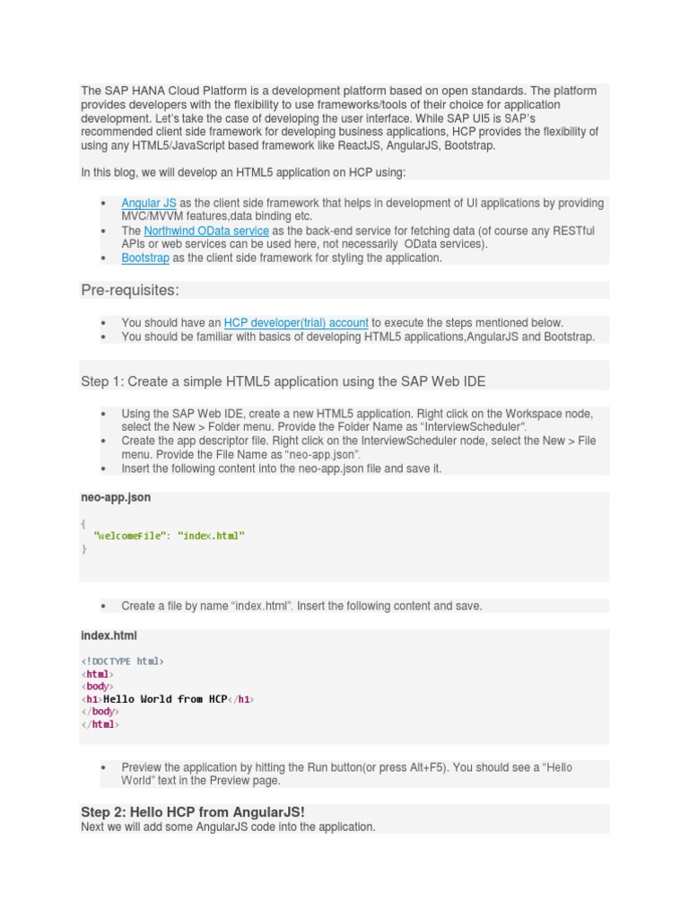 The Sap Hana Angularjs | PDF | Angular Js | Areas Of Computer Science